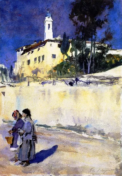John Singer Sargent Landscape with Two Children Oil Painting ...